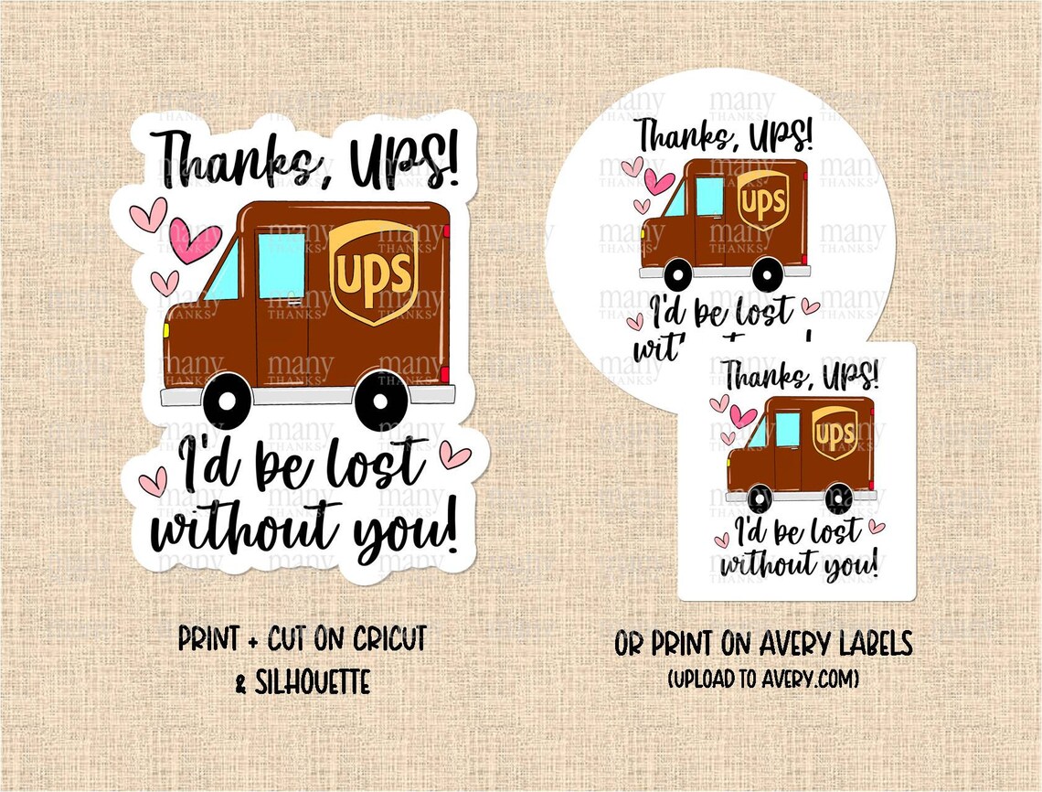Thanks UPS Sticker PNG Cute Truck Small Business Happy Mail - Etsy