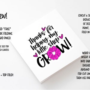 Thanks for Helping My Shop Grow Sticker PNG Download, Hair Scrunchie ...