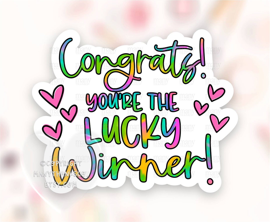 Congrats Winner Sticker PNG, Tie Dye Small Business Happy Mail Labels ...