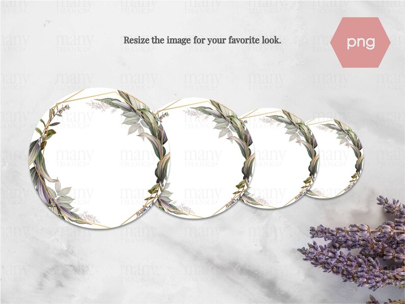 Purple Laurel Leaves Foliage Border Circle Square PNG - Etsy