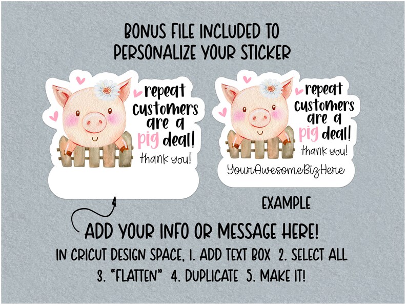 Repeat Customers Sticker Download PNG Funny Pig Pun Small - Etsy