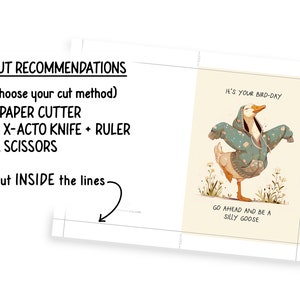 Silly Goose Printable Greeting Card, Funny Happy Birthday Bird Pun ...