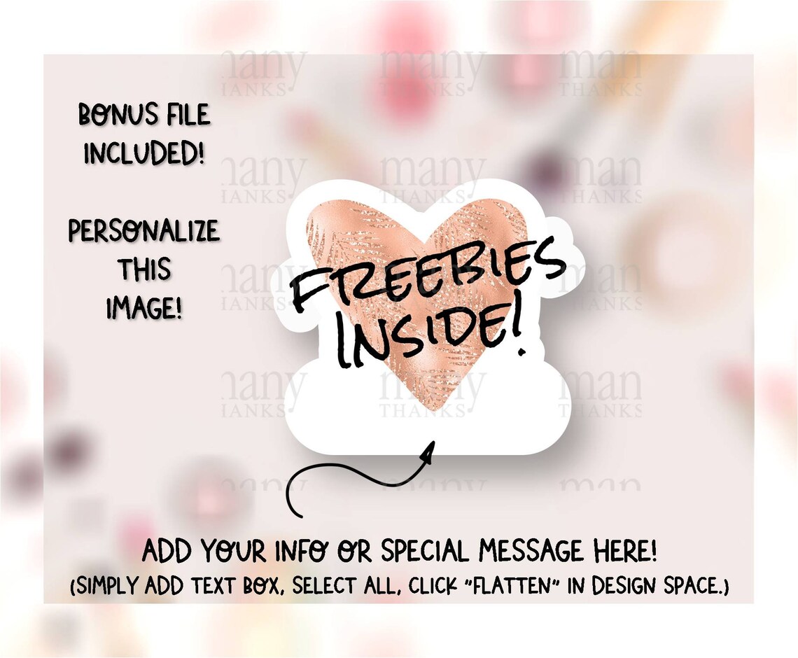 Freebies Inside Sticker PNG Cute Small Business Thank You | Etsy