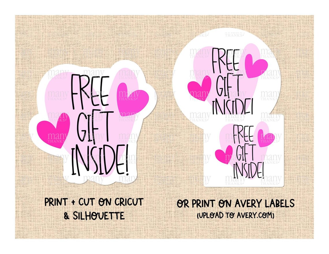 Free Gift Inside Sticker PNG Small Business Shop Labels - Etsy