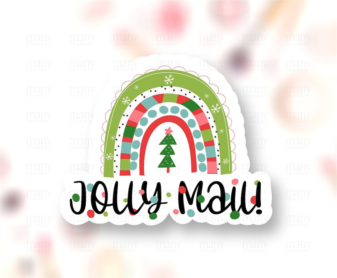 Jolly Mail PNG Christmas Tree Holiday Rainbow for Small - Etsy