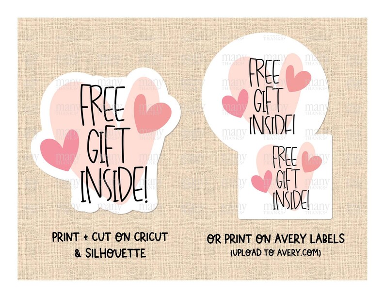 Free Gift Inside Sticker PNG Small Business Shop Labels - Etsy