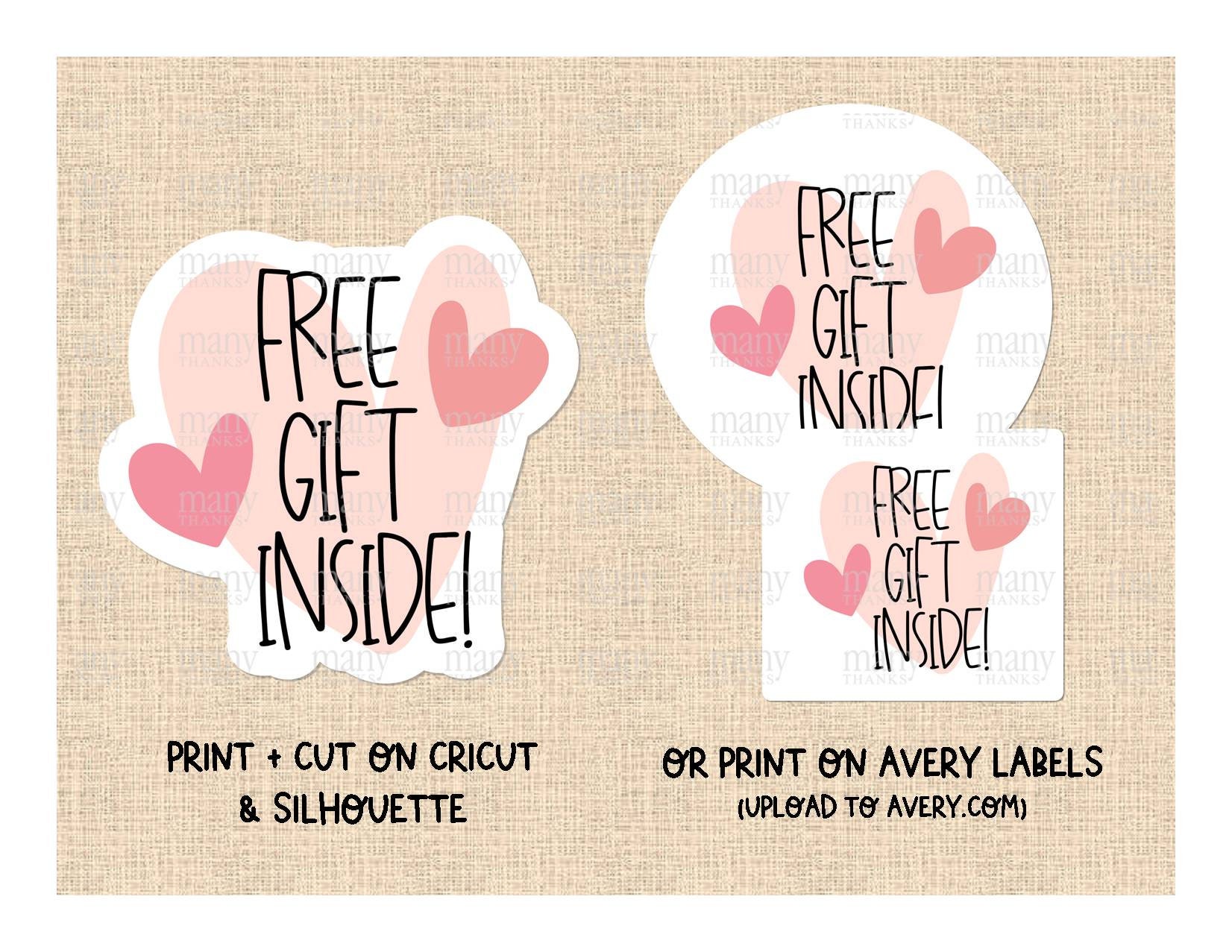 Free Gift Inside Sticker PNG Small Business Shop Labels | Etsy