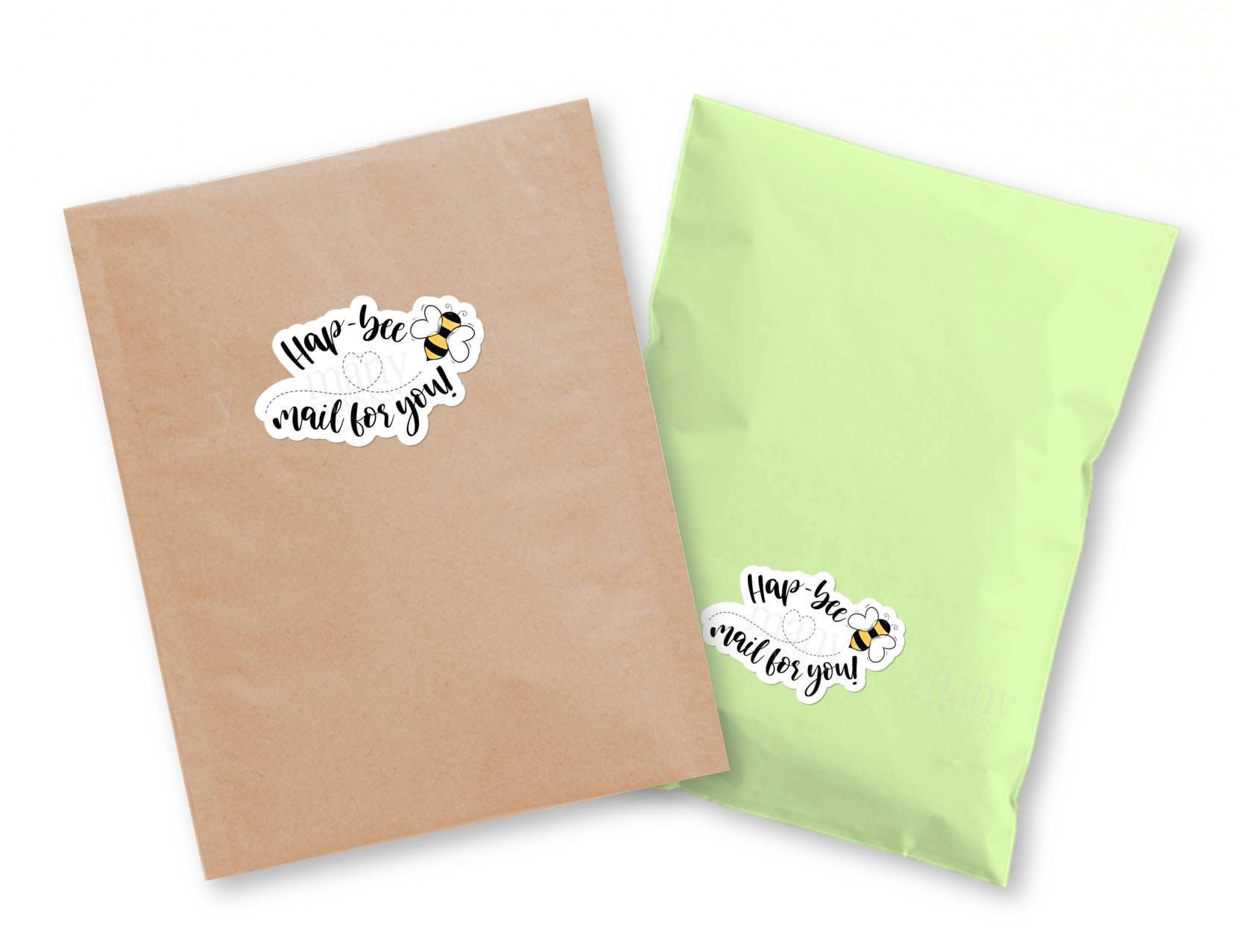 Happy Mail Sticker PNG, Yellow Bumble Bee Pun, Small Business Package ...