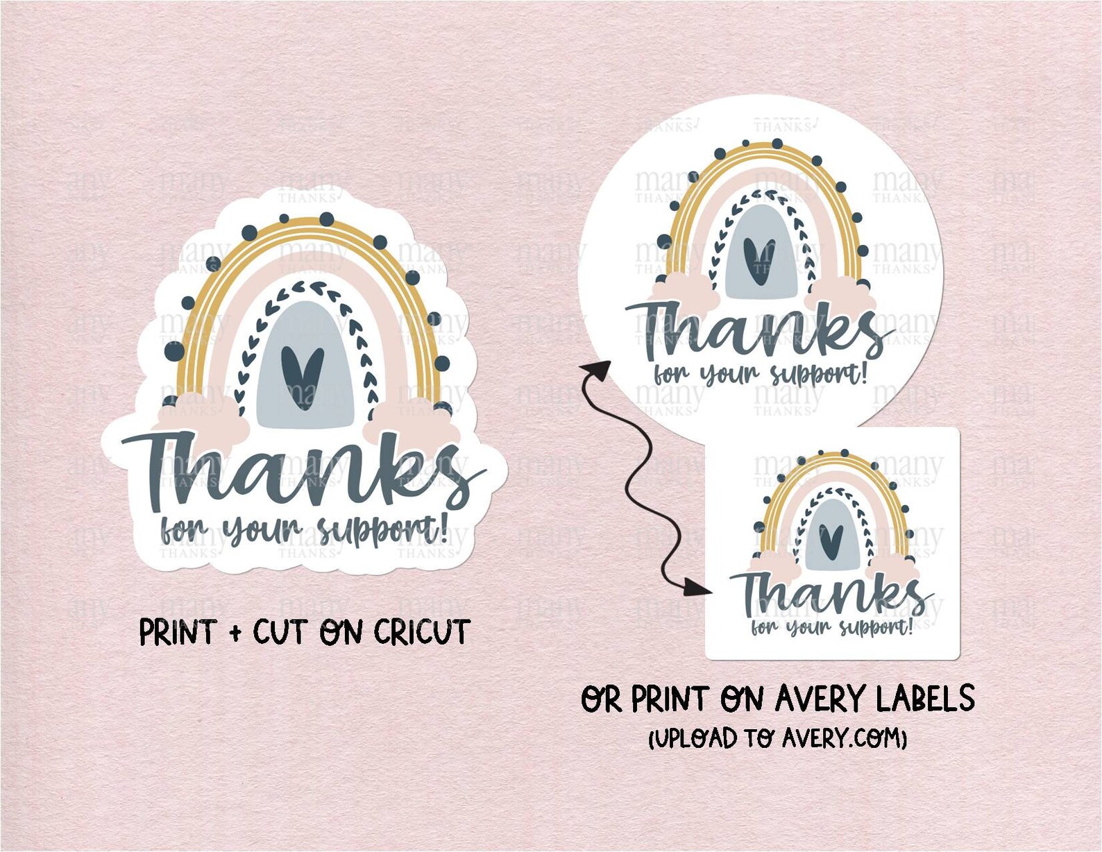 Thanks for Your Support Sticker PNG Small Business Happy Mail | Etsy