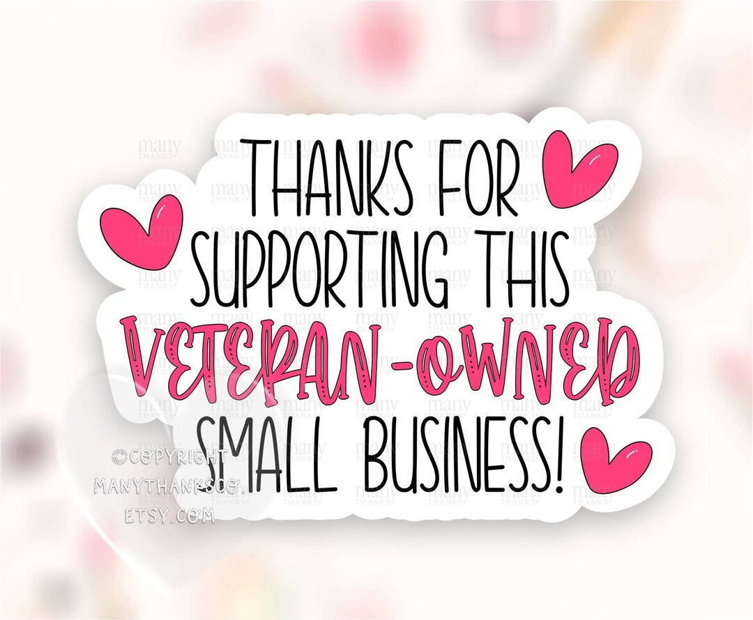 Veteran Owned Small Business Sticker PNG, Pink Hearts Happy Mail Labels ...