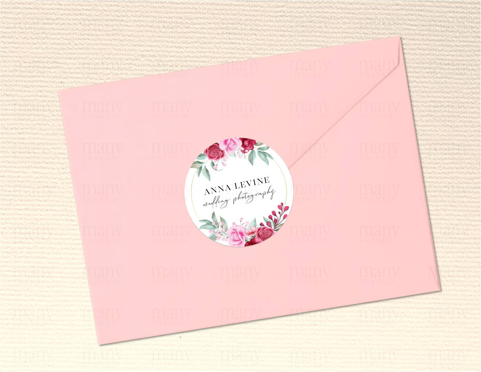 Blank Labels Pink Red Roses Border Circle Square for Round | Etsy