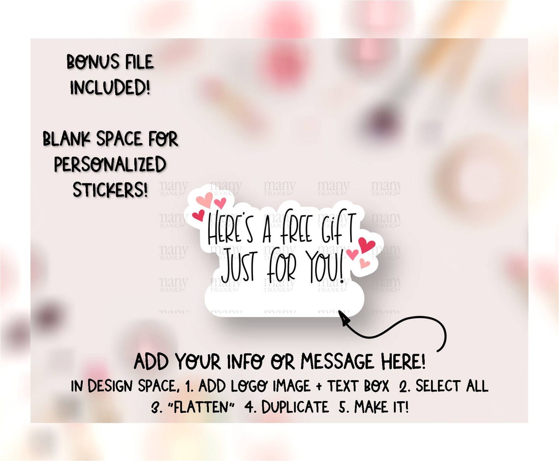Free Gift Sticker PNG Hearts Small Business Happy Mail | Etsy