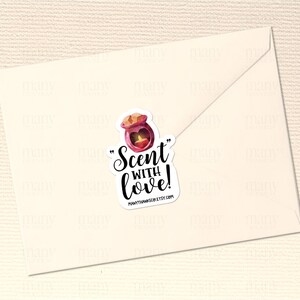 Sent With Love Sticker PNG, Scented Wax Melt Business Label, Candle ...