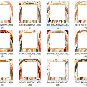 Blank Labels, Boho Rainbows Thank You Sticker Templates, Cute ...