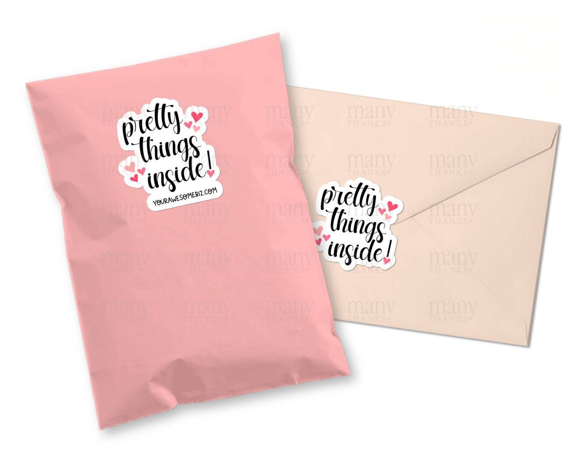 Pretty Things Inside Sticker PNG, Small Business Shop Labels, Pink ...