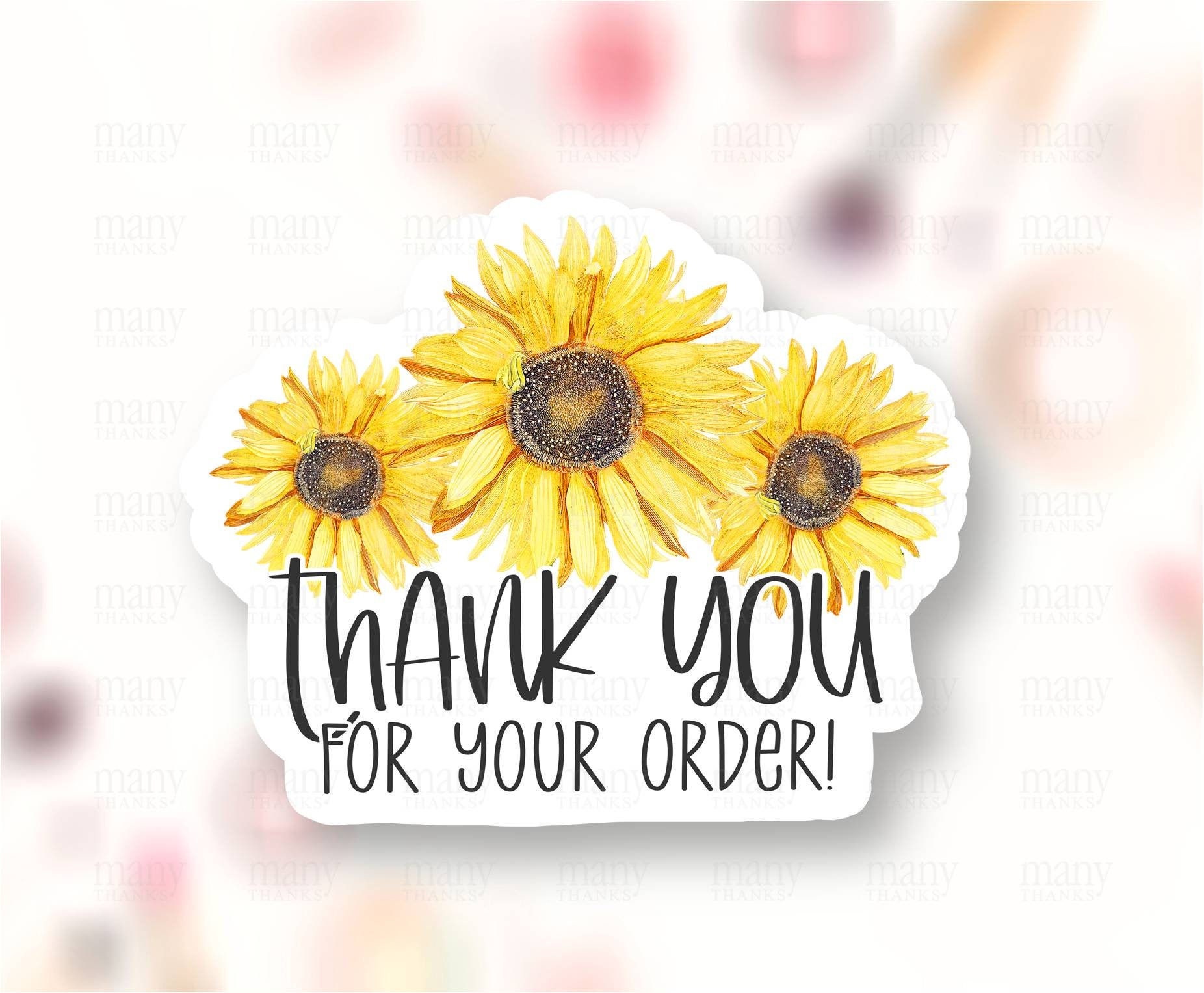 Thank You for Your Order Sticker PNG, Fall Summer Sunflowers, Cute Shop ...
