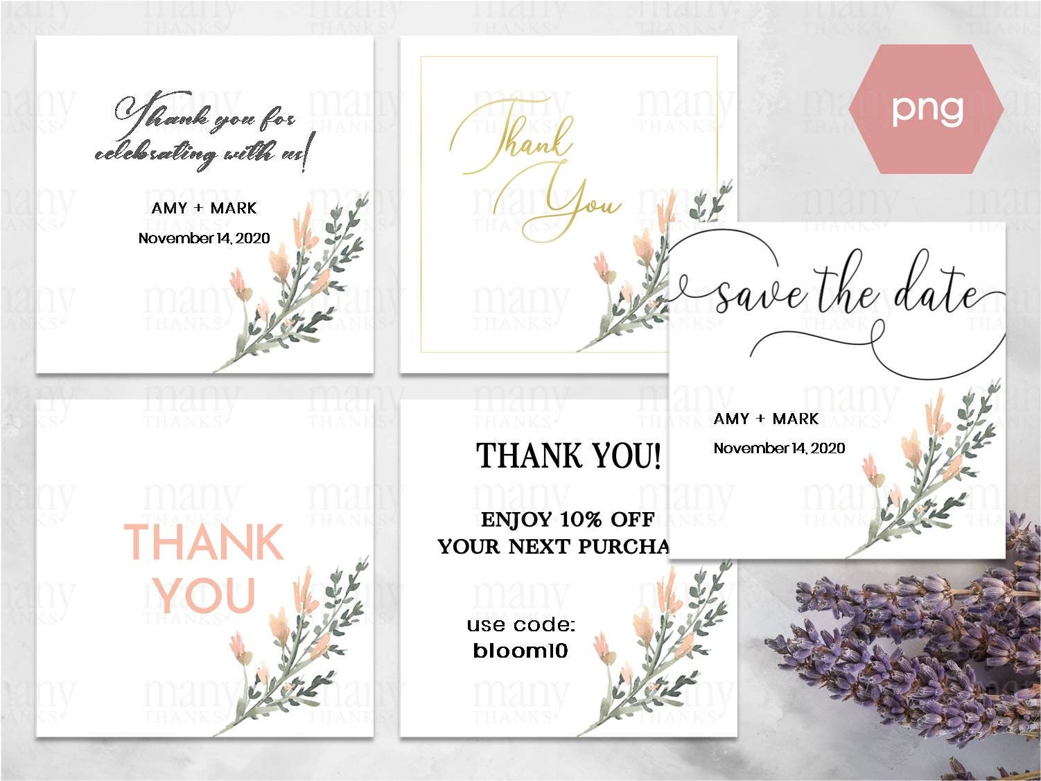 Blush Simple Foliage and Flower Border Circle Square PNG | Etsy