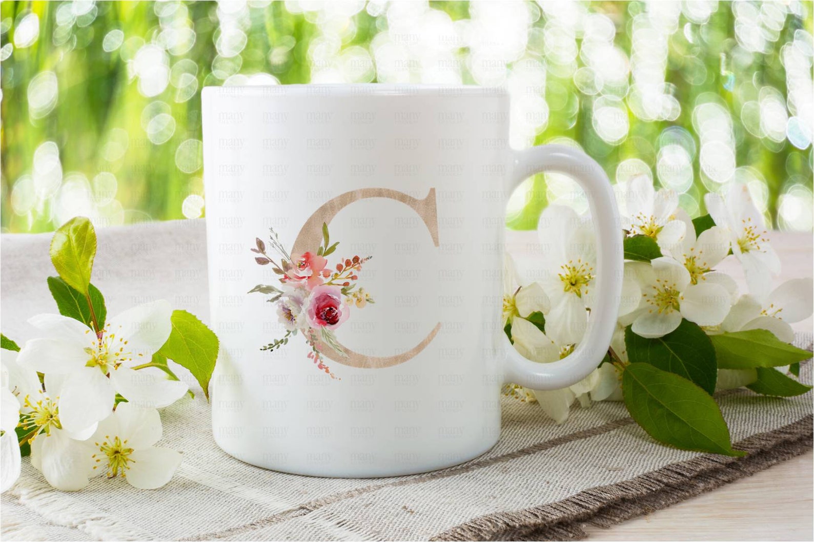 Brushed Champagne Gold Floral Alphabet Letters Pink Floral | Etsy