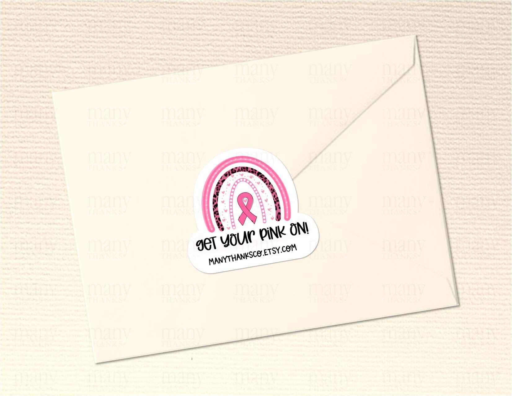 Get Your Pink On Sticker PNG Pink Ribbon Rainbow Breast | Etsy