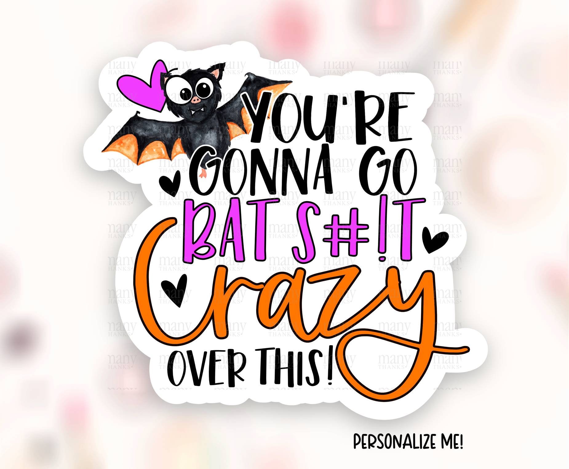 Halloween Bat Pun Sticker Download PNG Funny Small Business - Etsy UK