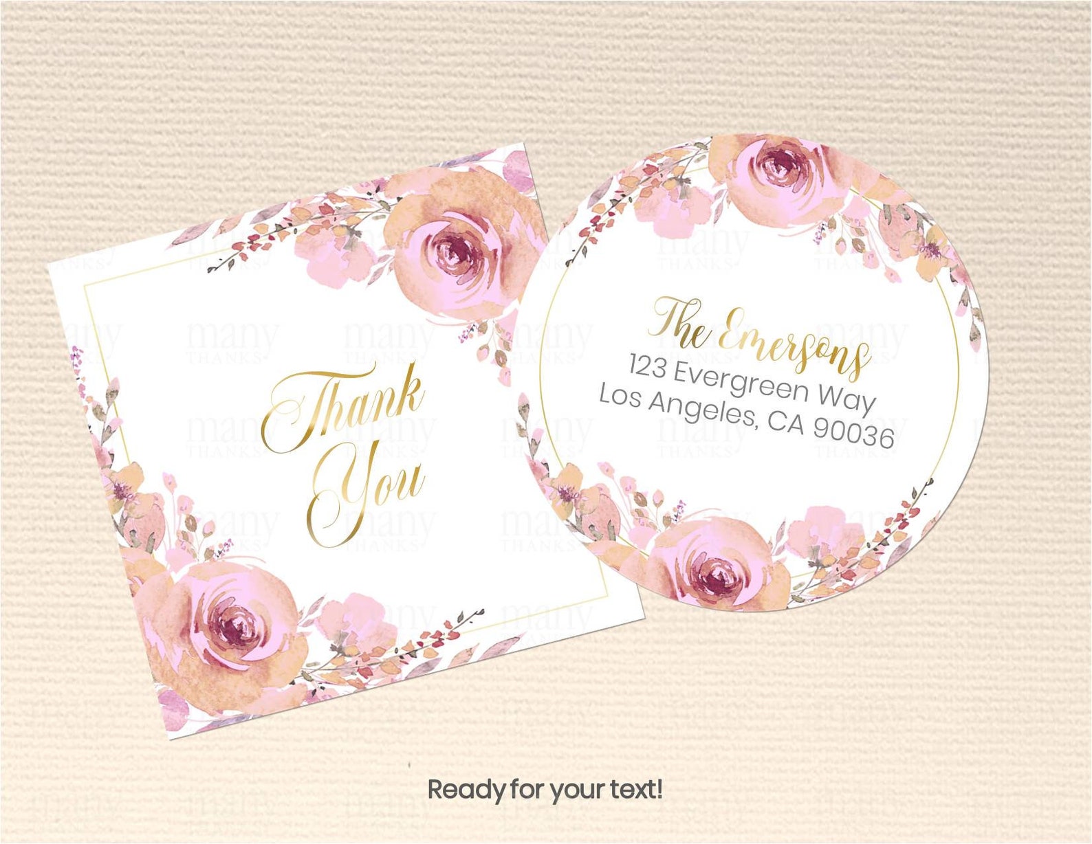 Blank Labels Pink Floral Border Circle Square for Round - Etsy UK