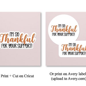 So Thankful for Your Support Sticker PNG, Thanksgiving Happy Mail Label ...