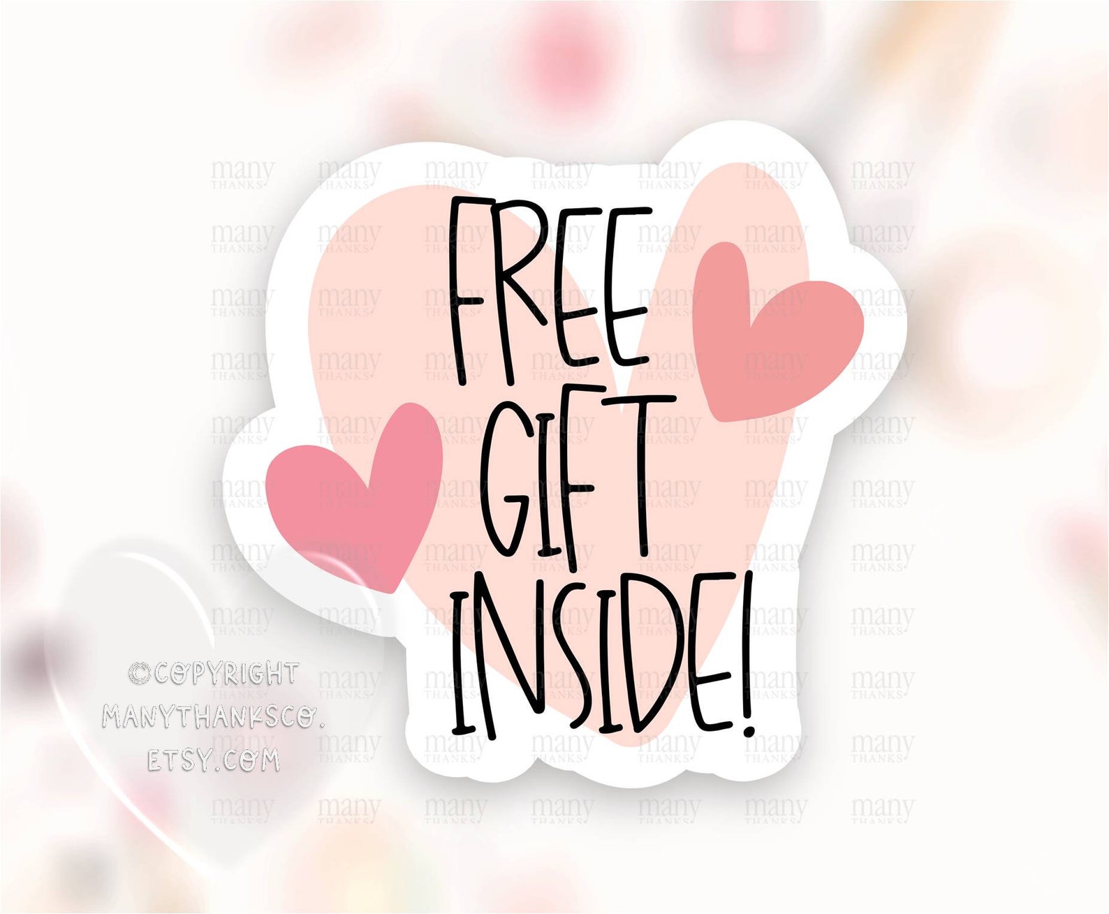 Free Gift Inside Sticker PNG Small Business Shop Labels | Etsy