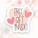 Free Gift Inside Sticker PNG Small Business Shop Labels | Etsy