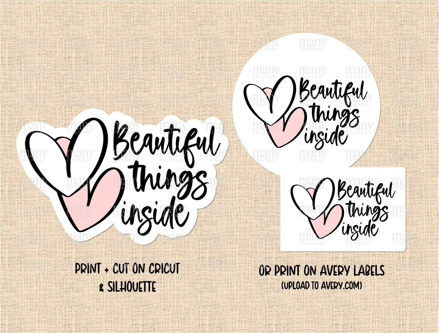 Beautiful Things Inside Sticker PNG Pretty Small Business - Etsy
