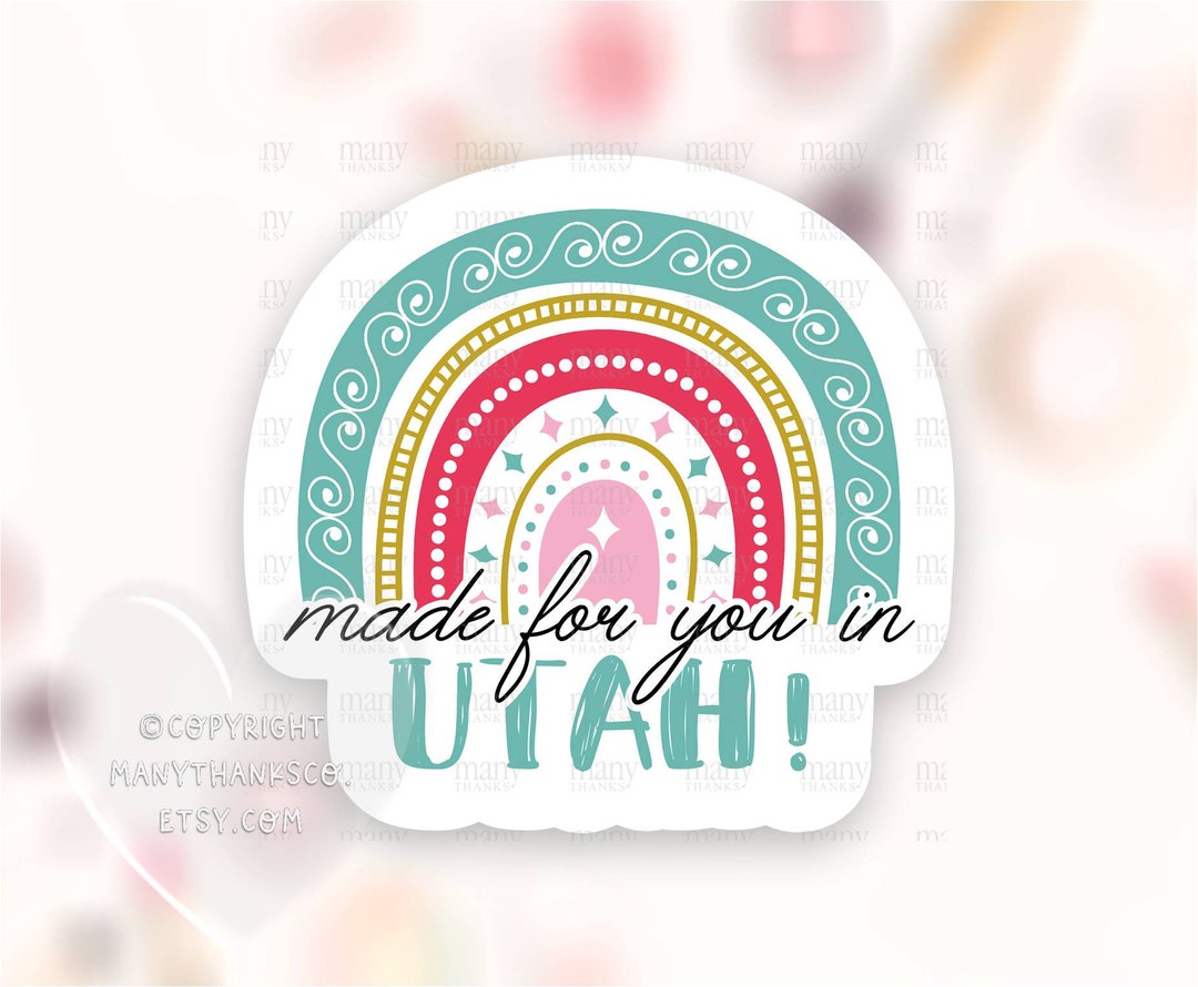 From Utah Sticker PNG, Small Business Happy Mail Labels, Cute Boho ...