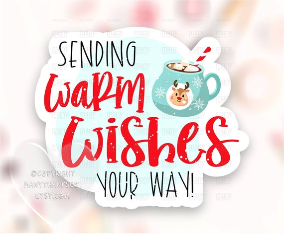 Sending Warm Wishes Sticker PNG Christmas Cocoa Mug Small | Etsy