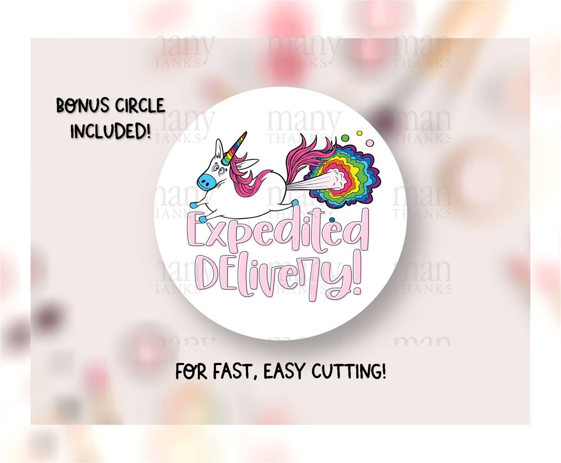 Expedited Delivery Sticker PNG, Farting Unicorn Small Business Happy ...