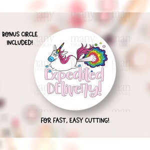Expedited Delivery Sticker PNG, Farting Unicorn Small Business Happy ...