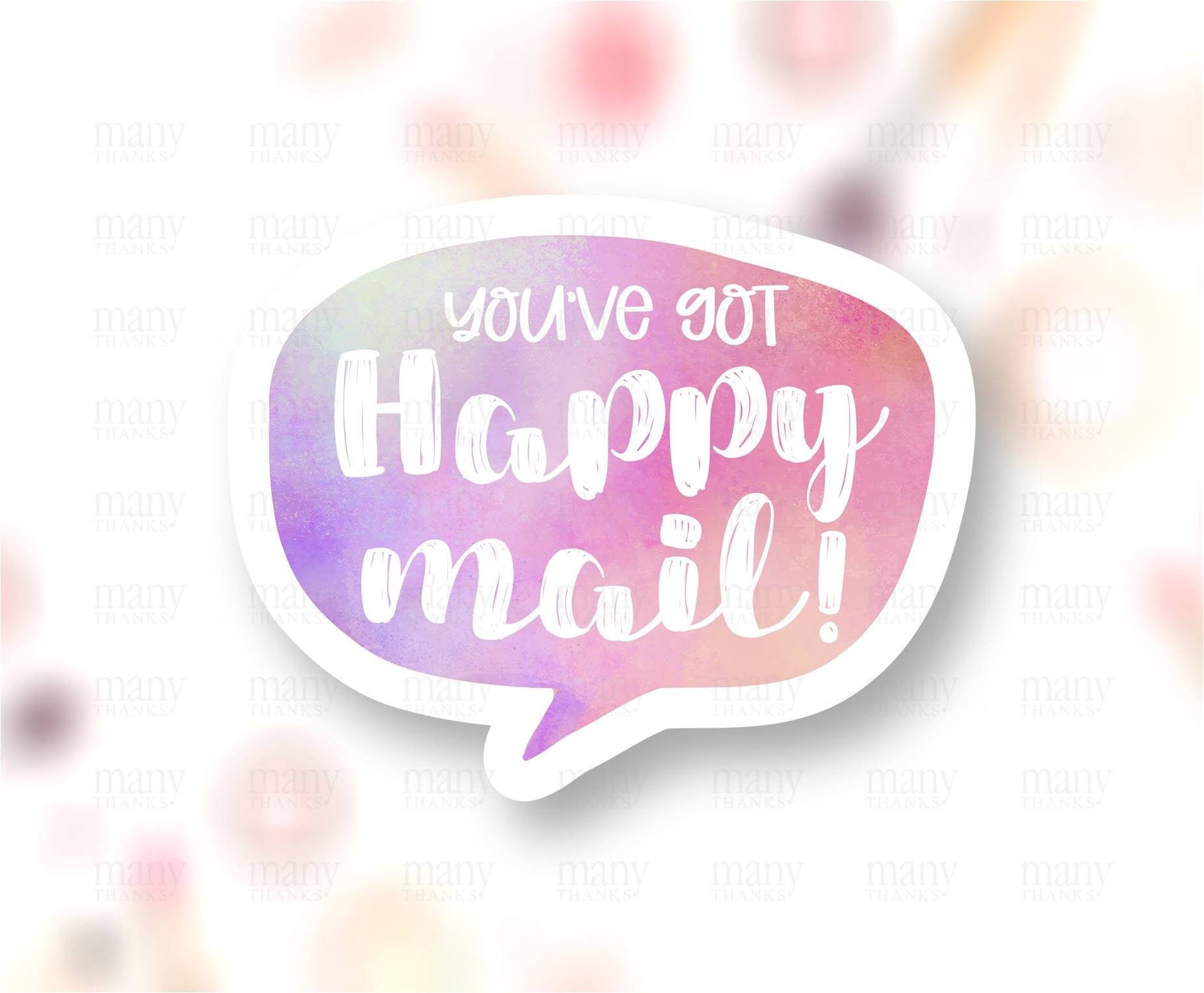You've Got Happy Mail PNG Pink Rainbow Speech Bubble | Etsy
