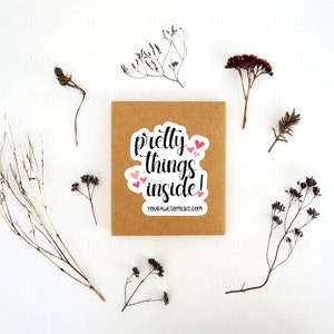 Pretty Things Inside Sticker PNG, Small Business Shop Labels, Pink ...