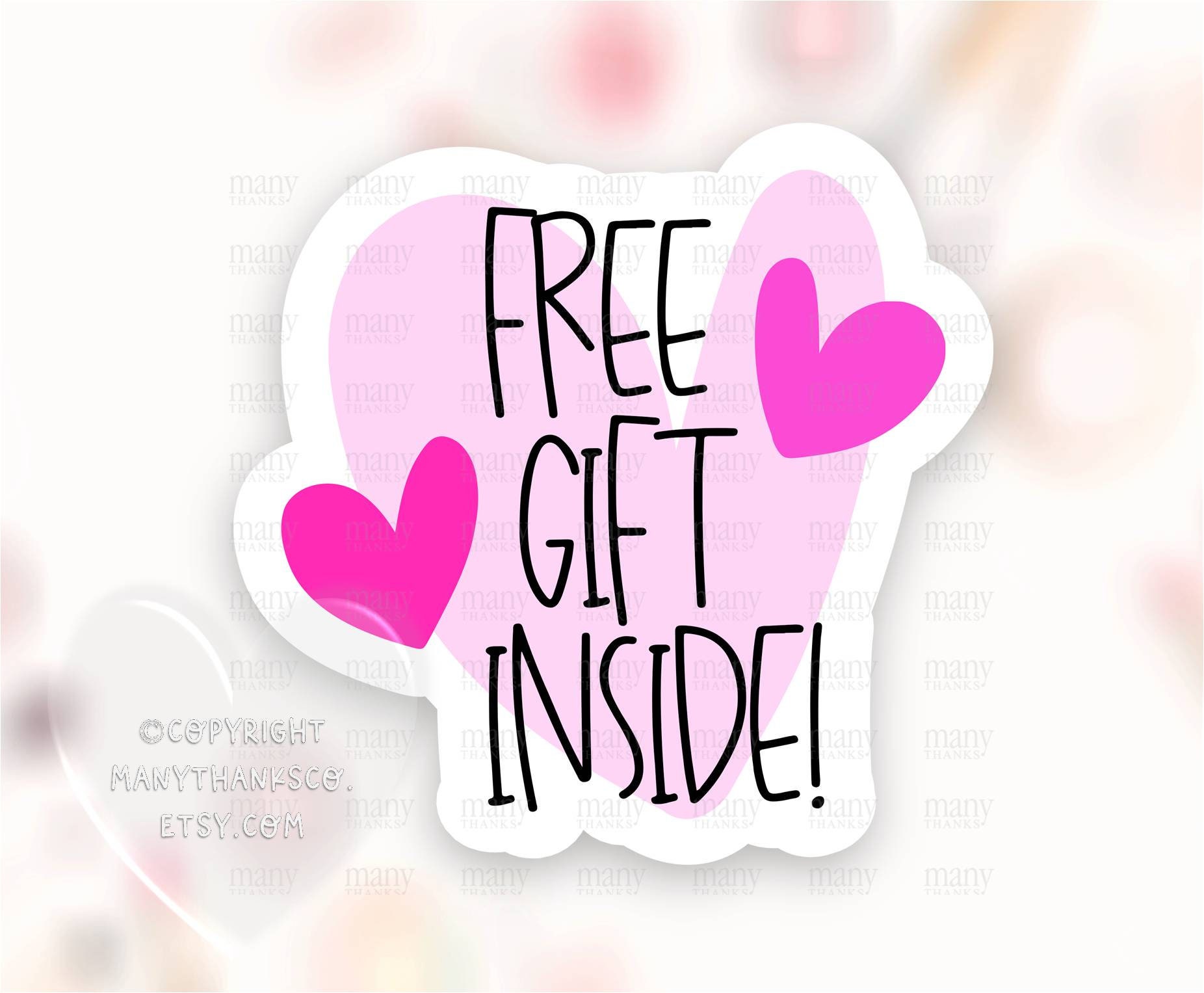 Free Gift Inside Sticker PNG Small Business Shop Labels | Etsy