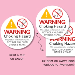 0-5 Choking Hazard Printable Sticker PNG, Warning Not for Children ...