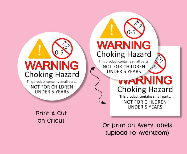 0-5 Choking Hazard Printable Sticker PNG, Warning Not for Children ...