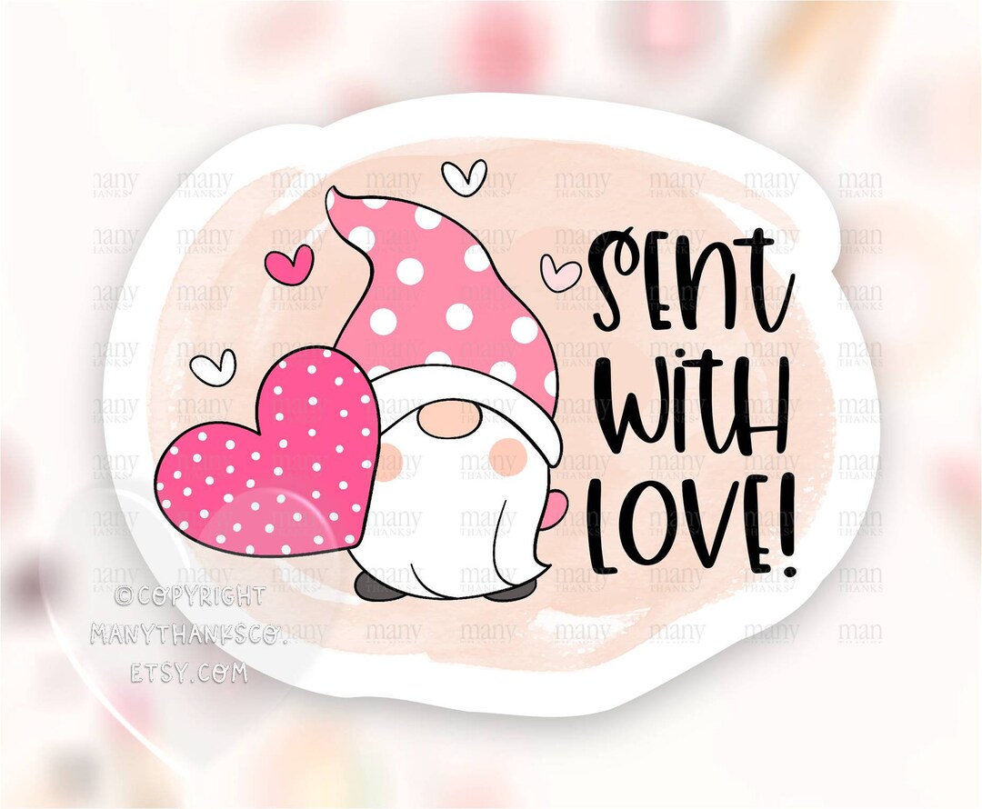 Sent With Love Sticker PNG, Small Business Happy Mail Labels, Cute ...