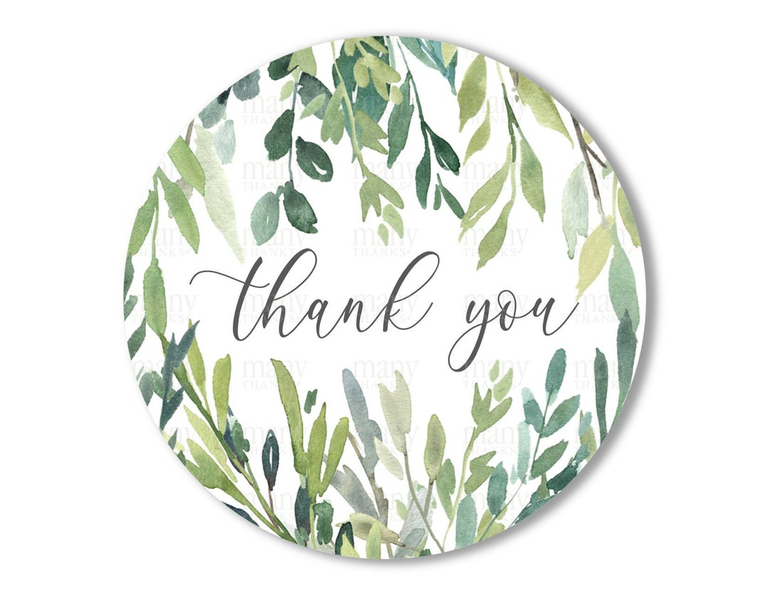 Green Leaves Foliage Circle PNG for DIY Round Thank You Stickers ...