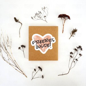 Freebies Inside Sticker PNG, Cute Small Business Thank You Labels ...