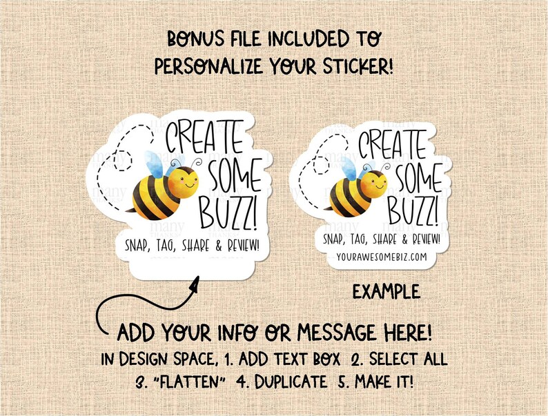 Create Some Buzz Sticker PNG Leave a Review Thank You Shop - Etsy