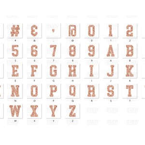 College Varsity Letters Clipart PNG, Rose Gold Peach Glitter Alphabet ...