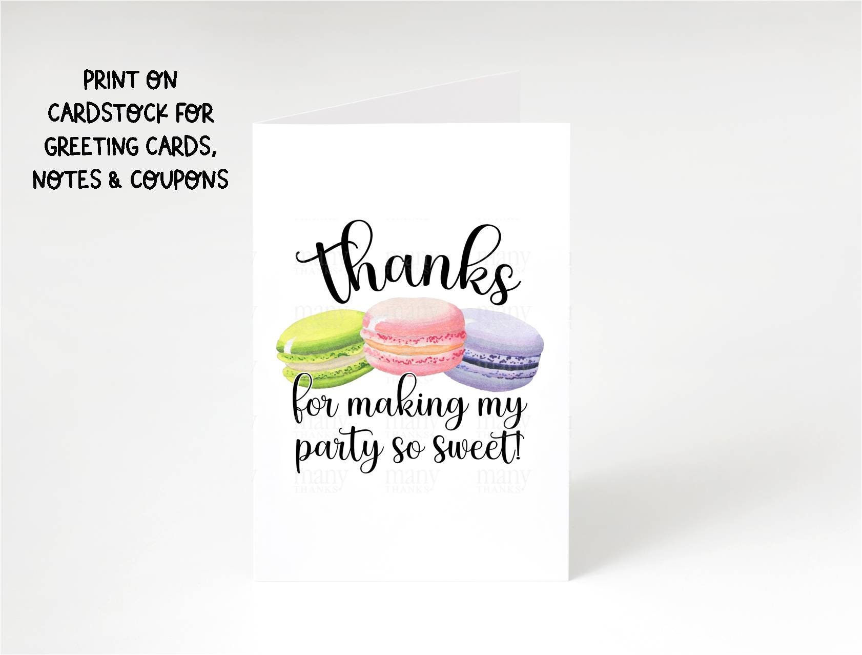 Thanks for Making My Party so Sweet Sticker PNG Macarons - Etsy UK