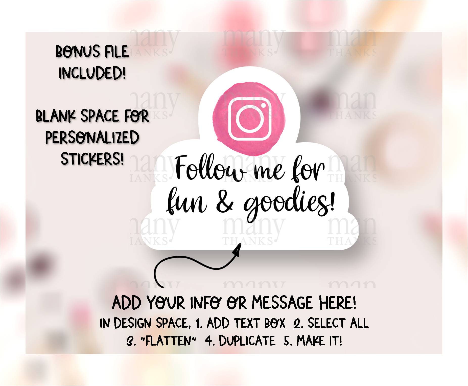 DIY Personalized Instagram Sticker PNG Follow Me Social Media | Etsy