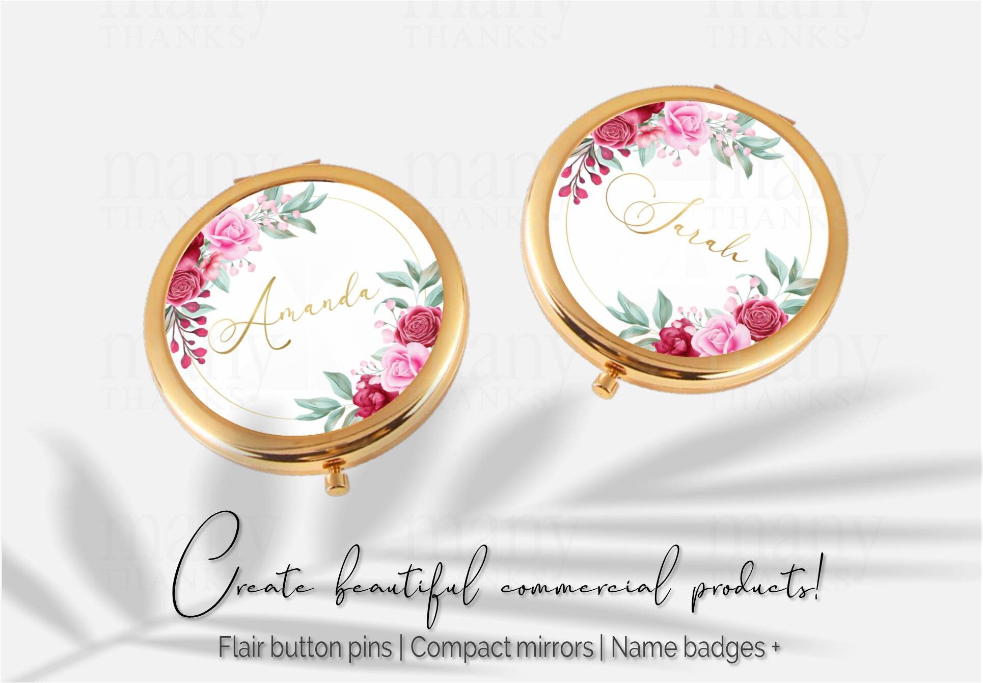 Blank Labels Pink Red Roses Border Circle Square for Round | Etsy