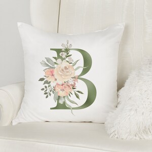 Sage Green Floral Alphabet Set PNG Download, Monogram Letters, Cream ...