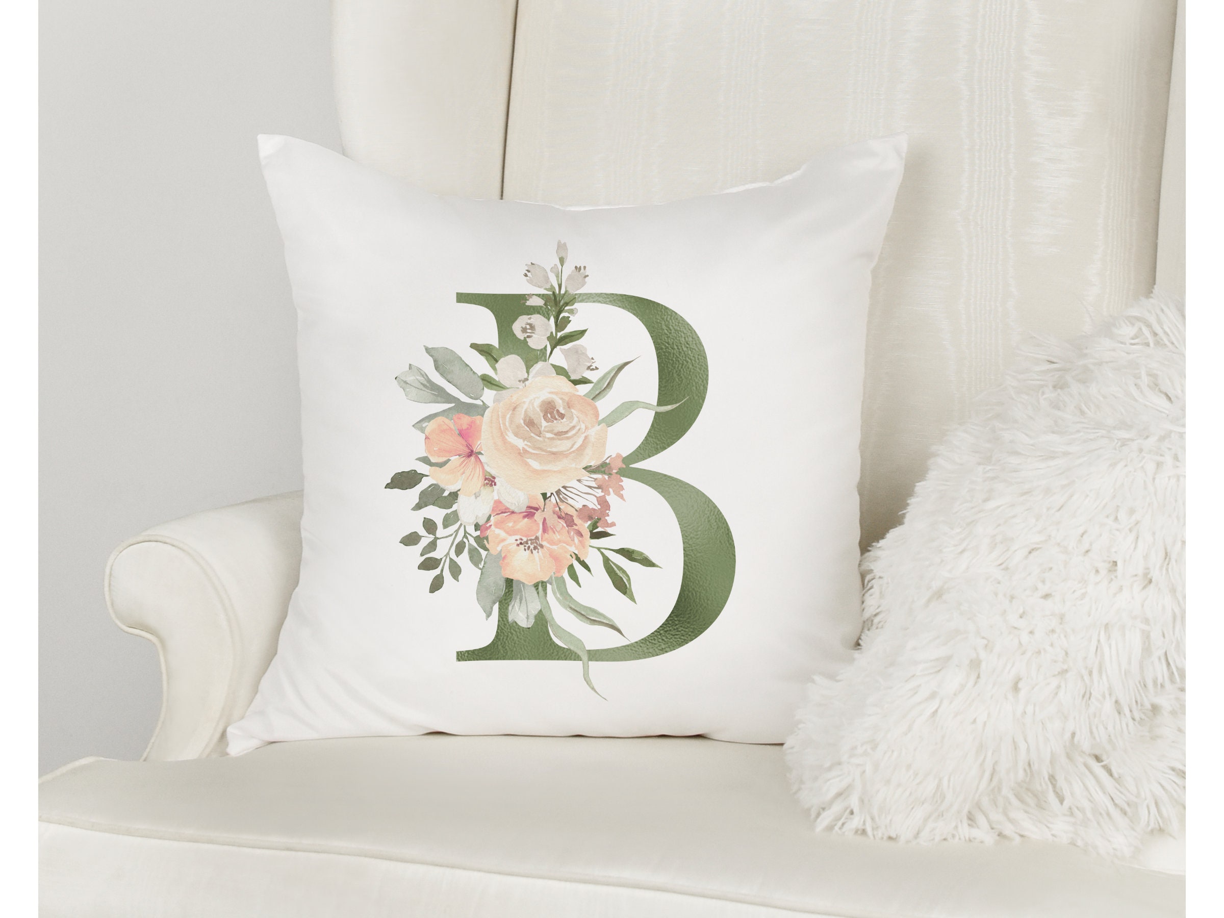 Sage Green Floral Alphabet Set PNG Download Monogram Letters - Etsy ...