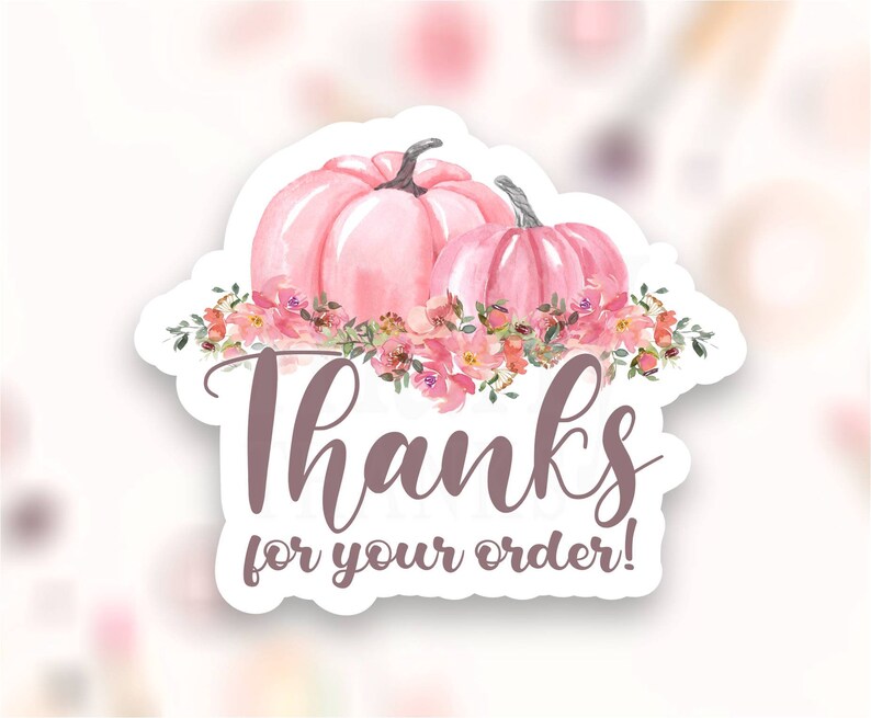 Thank You for Your Order Sticker PNG Pink Pumpkins Small - Etsy