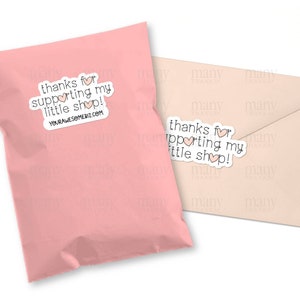 Thanks for Supporting My Little Shop Sticker PNG, Pink Heart Happy Mail ...